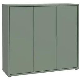 Schuhschrank FORTE "Alice Springs", grün (salbei), B:109,2cm H:99,1cm T:34,9cm, Spanplatte, Schränke, Stauraumschrank, Mehrzweckschrank, grifflose Front, Push to open