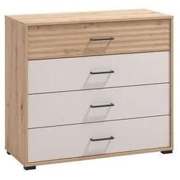 Sideboard Inosign "Modena Schubladenkommode Kommode mit 4 Schubladen", beige (cashmere), B:93cm H:82cm T:40cm, MDF, Spanplatte, Sideboards, B/T/H 93x40x82 cm, FSC-zertifizierter Holzwerkstoff, Farbe: Cashmere