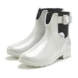 Gummistiefelette Vivance, Damen, Gr. 39, grau, Obermaterial: 100% PVC. Futter: 100% Textilmaterial. Decksohle: 100% Textilmaterial. Laufsohle: 100% Synthetik, glänzend, unifarben, Schuhe Chelseaboots Gummiboots Schlupfboots, Gummistiefel im Chelsea-Look, Schlupfstiefel, Boots, Stiefel VEGAN