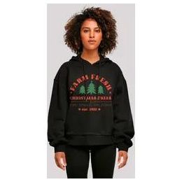 Kapuzenpullover F4NT4STIC "Weihnachten Trees Collegiate Warm and Cozy", Damen, Gr. M, schwarz, Obermaterial: 100% Baumwolle, oversize, Pullover Sweatshirt Hoodie, Premium Qualität, Christmas Collection
