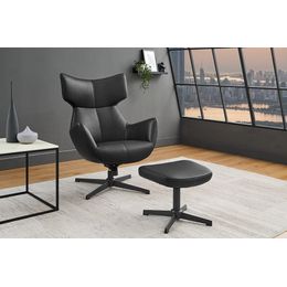 Riess Ambiente Drehbarer Sessel VOGUE schwarz Kunstleder Metallbeine mit Armlehne Riess-Ambiente Industrie & Loft Modern