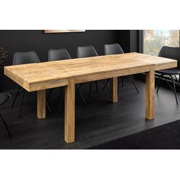 Riess Ambiente Massiver Holz Esstisch PURE 120-200cm natur Mangoholz mit Ansteckplatten Riess-Ambiente Esszimmertisch rechteckig 8+ Personen