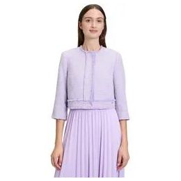 BETTY & CO Jackenblazer BETTY & CO "Damen Bolero-Jacke mit aufgesetzten Taschen", Damen, Gr. 42, grün (lila melange), Obermaterial: 76% Polyester, 12% Polyacryl, 5% Polyamid, 4% Viskose, 1% Baumwolle, 1% Polyester metallisiert, 1% Wolle. Futter: 100% Polyester., tailliert kurz, Rundhals, Blazer, Material