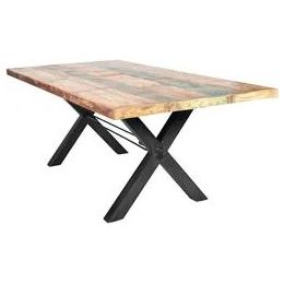 SIT-MÖBEL Esstisch SIT "Tops", schwarz (eisen schwarz), B:240cm H:78cm T:100cm, Tische, Rechteckiger Esstisch Esstisch Holz-Esstische Küchentisch, aus recyceltem Altholz