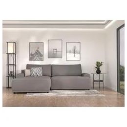 Ecksofa Trendmanufaktur "Fordon, Schlafsofa mit Bettkasten, Couch in L-Form, Breite 250 cm", grau (anthrazit), B:250cm H:82cm T:167cm, 100% Polyester, Sofas, in Struktur LUMOS, 3D-Effekt, anthrazit, Recamiere links