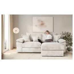 Ecksofa Home Affaire "Soft&Cosy XL L-Form, B: 246 cm", beige (cream), B:246cm T:187cm, 100% Polyester, Sofas, Mega-Sofa, Cord oder Chenille-Struktur, mit Federkern & 4 Zierkissen, Topseller