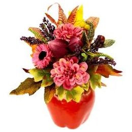 Kunstpflanze I.GE.A., rosa, B:20cm H:28cm T:16cm, Polyester, Kunstpflanzen, im Apfeltopf