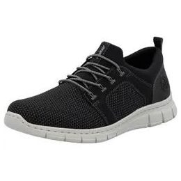 Slip-On Sneaker Rieker, Herren, Gr. 46, schwarz, Lederimitat, Textil, Schuhe, Schlupfschuh, Halbschuh, Freizeitschuh mit Gummizug, zum Schlupfen
