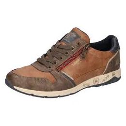 Sneaker Lerros, Herren, Gr. 42, braun (cognac, braun), Lederimitat, Schuhe, Schnürschuh, Freizeitschuh, Halbschuh mit Reißverschluss