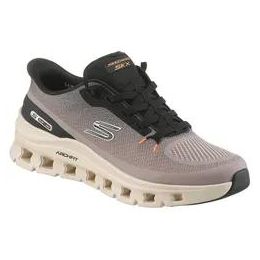 Slip-On Sneaker Skechers "ARCH FIT GLIDE-STEP PRO", Herren, Gr. 48,5, taupe, schwarz, Textil, Schuhe, Trainingsschuh, Laufschuh mit Glide-Step Sohle