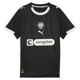 Trainingsshirt Puma "FC St. Pauli 25/26 Ausweichtrikot Jugendliche", Kinder, Gr. 176, schwarz, weiß, Obermaterial: 100% Polyester; Rippe: 100% Polyester; Einsatz: 100% Polyester, bedruckt, regular fit, V-Ausschnitt, Shirts