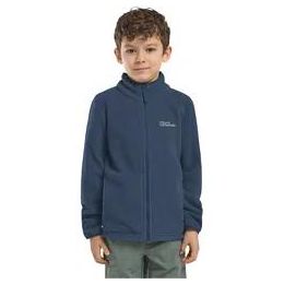 Fleecejacke Jack Wolfskin "TAUNUS JACKET K", Kinder, Gr. 152, midnight sky, Fleece, Obermaterial: 100% Polyester, normal, mit Gummizug, Jacken, Winddicht, wärmend, atmungsaktiv, Übergangsjacke, für Kinder