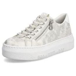 Sneaker Rieker "Rieker Sneaker Lederimitat", Damen, Gr. 40, beige (beige, gold), Lederimitat, Schuhe