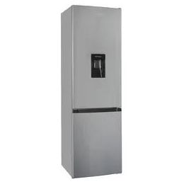 Exquisit Kühl-/Gefrierkombination "KGC265-70-WS-040D weiss", Energieeffizienz: D (A-G), silber (edelstahl optik), B:55cm H:179,5cm T:56cm, Kühlschränke, 260 Liter Nutzinhalt, Wasserspender, 4 Sterne Gefrieren