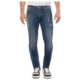 Slim-fit-Jeans Le Temps Des Cerises, Herren, Gr. 36, US-Größen, blau, 100% Baumwolle, Jeans, mit angesagten Used-Details