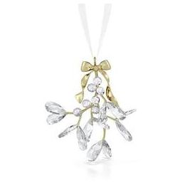 Dekohänger Swarovski "Kristallfigur Sammelfigur Misteln Ornament", weiß (kristallweiß, goldfarben, weiß), Dekohänger, Baumwolle, Kristallglas, Metall, Swarovski Kristall