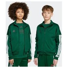 Trainingsjacke Adidas SPORTSWEAR "J HOT TTOP", Kinder, Gr. 164, weiß (dunkelgrün, core weiß, team colleg burgundy, collegiate burgundy), Obermaterial: 70% Polyester, 30% Baumwolle, Jacken