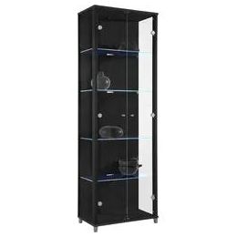 Fif Möbel Vitrine FIF MÖBEL "OPTIMA", schwarz, Holzwerkstoff, Sicherheitsglas ESG, Schränke, Standvitrine/Glasvitrine 2x Glastür,perfekt für Sammler,Sammlervitrine