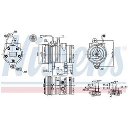 NISSENS Kompressor, Klimaanlage 12V für DAEWOO GMC CHEVROLET 95485073 96528118 96528117 89261