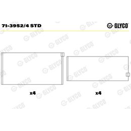 GLYCO Pleuellager für PEUGEOT CITROËN 0606.Z6 0606.Z4 0606.Z5 71-3952/4 STD
