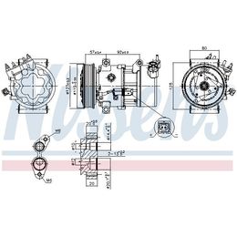NISSENS Kompressor, Klimaanlage 12V für PEUGEOT FIAT CITROËN 6453LJ 6453LH 6453JL 89053