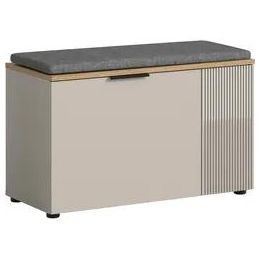 Sitzbank Inosign "EDIL, Breite 80cm, 2 Türen, 4 Fächer, inkl. Sitzkissen", kaschmir, evoke oak nachbildung, kaschmir, B:80cm H:48cm T:36cm, FSC-zertifizierter Holzwerkstoff, Sitzbänke, Garderobenbank, Bank, Flurbank, Schuhbank, Dielenbank