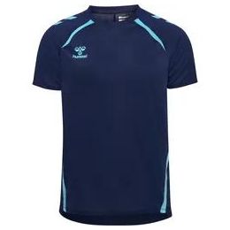 Trainingsshirt Hummel "HMLLEAD 2.0 JERSEY S/S", Herren, Gr. XL, marine, blau fish, Obermaterial: 100% Polyester, Shirts