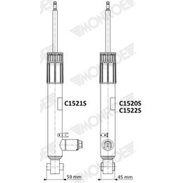 Monroe Stoßdämpfer hinten rechts Dämpfkraft elektronisch verstellbar für SKODA VW SEAT CUPRA AUDI 5WA513045AJ 5Q0513045AQ 5WA513045AK C1521S