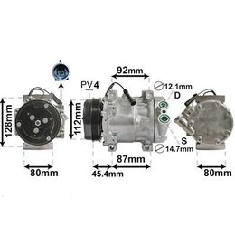 Van Wezel Kompressor, Klimaanlage 12V für PEUGEOT FIAT / LANCIA CITROËN 504384357 6453SV 0504384357 1700K366