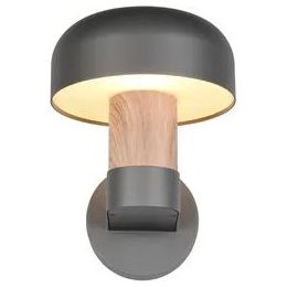 Trio LEUCHTEN Außen-Wandleuchte "FRASER, Fassadenbeleuchtung Laterne Pilzform, exkl 1x E27 max 10W IP54", grau, 1, H: 24,5cm, 1 Stk., Leuchten, Hauswand Leuchte aus Druckguss Aluminium, Leuchtmittel wechselbar