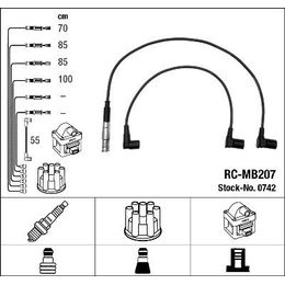 NGK Zündleitungssatz schwarz für STEYR MAYBACH MERCEDES-BENZ SMART 1021502018 A1021502918 1021502918 0742