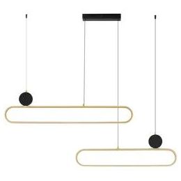 NOVA LUCE Pendelleuchte "LIAISE", schwarz, gold, 2, H: 150cm, 1 Stk., Leuchten
