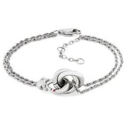 Armkette Tommy Hilfiger "NAUTICAL KNOT", edelstahlfarben, blau, weiß, rot, Armbänder, Damen, 19cm, Edelstahl
