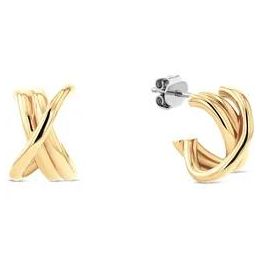 Paar Creolen Tommy Hilfiger "NAUTICAL KNOT", gelbgoldfarben, edelstahlfarben, Ohrringe, Damen, Edelstahl