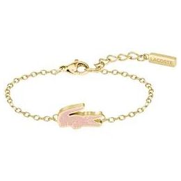 Armband Lacoste "CUTIE CROC", gelbgoldfarben, rosa, Armbänder, 16cm, Edelstahl
