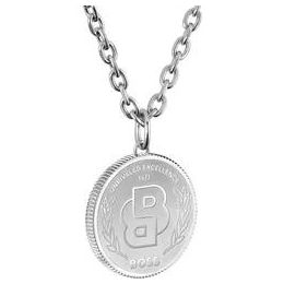 Kette mit Anhänger BOSS "DOUBLE B COIN", edelstahlfarben, Halsketten, Damen, Edelstahl, L: 70 B: 2mm, B:2mm