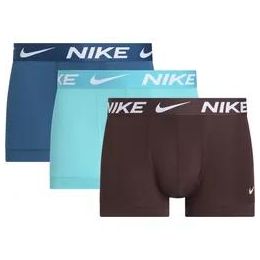 Trunk Nike UNDERWEAR "TRUNK 3PK", Herren, Gr. XXL, bdy crush, dusty cactus, blau force, Jersey, Obermaterial: 92% Polyester, 8% Elasthan, unifarben, körpernah, Unterhosen, mit Nike Logo-Elastikbund