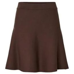 Minirock Y.A.S "YASFONNY HW KNIT SKIRT S. NOOS", Damen, Gr. S (36), braun (chocolate braun), Strick, Obermaterial: 72% Viskose, 28% Polyester, unifarben, regular fit kurz, Röcke