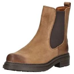 Stiefelette Clarks "Clarks Stiefelette Leder/Textil", Damen, Gr. 39,5, walnut, Leder, Textil, Schuhe