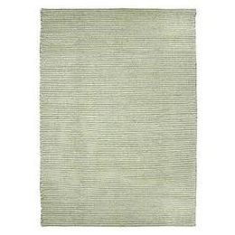 Teppich Pad "Snap", grün, B:90cm H:5mm L:200cm, Baumwolle, Wolle, Teppiche, handgewebt, reine Wolle, meliert, gestreift, Wohnzimmer