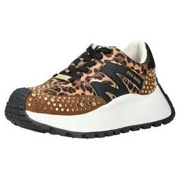 Sneaker Steve Madden "Steve Madden Sneaker Lederimitat/Textil", Damen, Gr. 39, braun, schwarz, Lederimitat, Textil, Schuhe