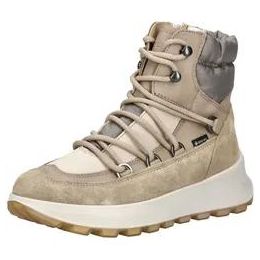 Schnürstiefelette Legero "Legero Stiefelette Veloursleder/Textil", Damen, Gr. 38,5, beige, Textil, Veloursleder, Schuhe