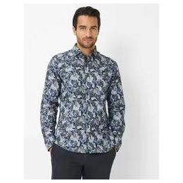 Langarmhemd Brax "Style HAROLD", Herren, Gr. S, Normalgrößen, blau, Web, 100% Baumwolle, Hemden
