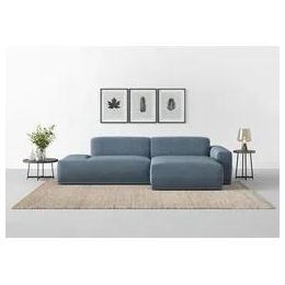 Ecksofa Trendmanufaktur "Braga, mit hochwertigem Kaltschaum, L-Form, in Cord erhältlich", blau (blau horizon), B:275cm H:72cm T:160cm, 100% Polyester, Sofas, modernes Sofa, Couch mit hohem Sitzkomfort, 275/72/160 cm (B/H/T), Topseller