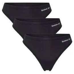 Tanga Reebok "SERENA", Damen, Gr. M, schwarz, Microfaser, Obermaterial: 92% Polyester, 8% Elasthan, unifarben, eng, Unterhosen, mit Markenschriftzug auf der Hüfte