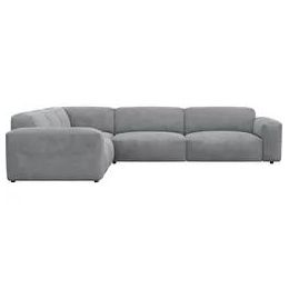 Ecksofa FLEXLUX "Lucera, super bequem durch hochwertigen Sitzaufbau mit Kaltschaum", grau (soft grau), B:319cm H:73cm T:285cm, 85% Polyester/15%Polyamide, Sofas, modern & anschmiegsam, L-Form, Designsofa