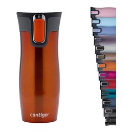Contigo Thermobecher West Loop Autoseal Edelstahl Isolierbecher 470 ml Farbe Tangerine | Gr.: onesize