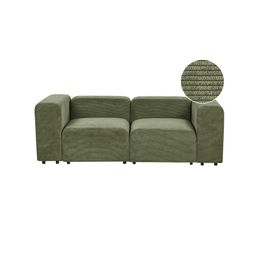 Beliani 2-Sitzer Sofa FALSTERBO in Grün - (W) 204 x (H) 70 x (L) 105 cm | Gr.: onesize