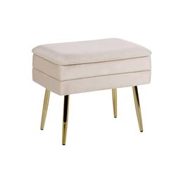 Beliani Hocker ODESSA in Beige/Gold - (W) 49 x (H) 42 x (L) 34 cm | Gr.: onesize