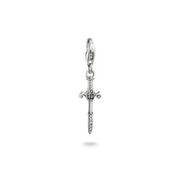 Thomas Sabo Charm-Anh&auml;nger True Romance Schwert Zirkonia Original in silber, schwarz, wei&szlig; | Gr.: onesize